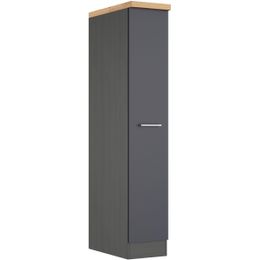 Apothekerschrank KOCHSTATION, B:30cm H:166cm T:60cm, grau, Spanplatte, Küche, Schränke, "KS-Milan", Apothekerschrank 30 cm, matte oder hochglänzende