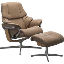 stressless "Reno" Set, Relaxsessel mit Hocker, mit Hocker, mit Cross Base, Gr&ouml;&szlig;e S, M & L, Holzakzent Eiche