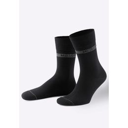 Mustang Damen Socken, Gr. 2, schwarz, 73% Baumwolle, 23% Polyester, 2% Elasthan, 2% Polyamid, Socken