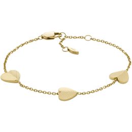 Fossil Damen Armband "Schmuck Geschenk Edelstahl HARLOW Herz", 16,5cm, Edelstahl, gold, Edelstahl, Armb&auml;nder