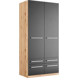 Kleiderschrank Priess, B:94cm H:193cm T:54cm, schwarz, Holzwerkstoff, Schlafzimmer, Schr&auml;nke, "Schrank Garderobe W&auml;scheschrank Barcelona in 5