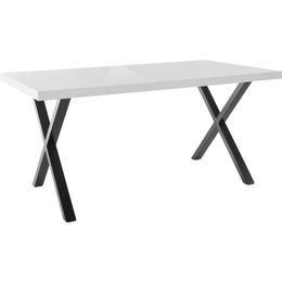 Esstisch PAROLI, B:140cm H:75cm T:90cm, schwarz, K&uuml;che, Tische, "Ixus", Breite 140, 160 oder 180 cm, mit X-Gestell aus Metall in schwarz