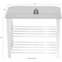 Schuhbank Inosign, B:57cm H:50cm T:30cm, grau, Flur, Sitzb&auml;nke