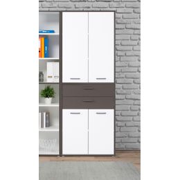 Aktenschrank FORTE, B:84,5cm H:226,4cm T:41,5cm, wei&szlig;, Dekorfolie, FSC-zertifizierter Holzwerkstoff, B&uuml;ro, Schr&auml;nke, "Keflav", Breite 84,5 cm