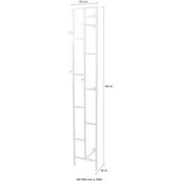 Wandgarderobe Inosign, B:33,5cm H:180cm T:36cm, wei&szlig;, Metall, Flur, Garderobenpaneele, aus Metall, H&ouml;he 180 cm, Wandmontage