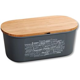 Kesper Brotkasten "Brotbox, FSC", B/H/L: 34cm x 18cm x 14,5cm, grau, Lebensmittelaufbewahrungsbeh&auml;lter, Deckel als Schneidebrett verwendbar