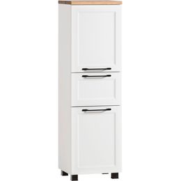 Midischrank Welltime, B:40cm H:130cm T:35cm, wei&szlig;, MDF, Badezimmer, Schr&auml;nke, "Lana", Badm&ouml;bel, 40 cm breit