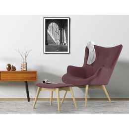 Sessel Home Affaire, B:71cm H:90cm T:87cm, rot, Struktur fein (100% Polyester);Samtoptik (100% Polyester);Luxus-Microfaser (100% Polyester), Sessel,