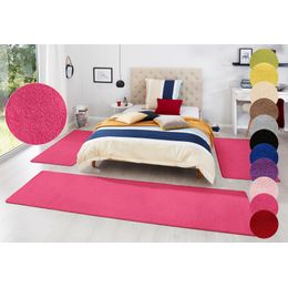 Bettumrandung Hanse Home, H:7mm, pink, Obermaterial: 100% Polypropylen, Schlafzimmer, Bettumrandungen, "Fancy", Unifarben, Bettvorleger, 3-teiliges