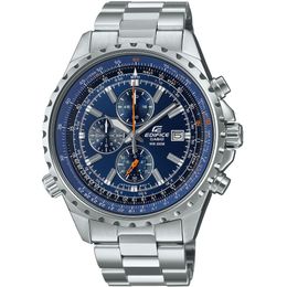 CASIO EDIFICE Herren Chronograph, silber, Armbanduhren, Quarzuhr, Armbanduhr,Herrenuhr,Edelstahlarmband,bis 10 bar wasserdicht