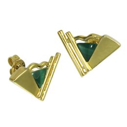 OSTSEE-SCHMUCK Damen Paar Ohrstecker "- Caleno - Gold 333/000 - Malachit", Gelbgold 333, gold, Gelbgold 333, Ohrringe