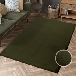 Hochflor-Teppich Carpet City, B:160cm H:21mm L:230cm, grün, Polyester, Teppiche, "TOPIA 400", Kunstfell-Teppich mit Kaninchenfell-Optik, Haptik,