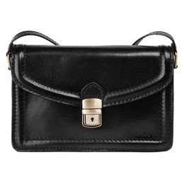BAGAN Damen Umhängetasche, schwarz, Leder, beschichtet, glänzend, Taschen, echt Leder, Made in Italy
