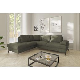 Sit & More Ecksofa SIT & MORE, B:238cm H:83cm T:202cm, gr&uuml;n, 100% Polyester, Wohnzimmer, Sofas, "Morris Jubi L-Form, B: 238 cm", mit Armteilfunktion & 1