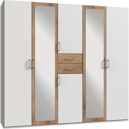 Kleiderschrank wimex, B:225cm H:207cm T:58cm, weiß, Kinderzimmer, Schränke, "Diver Drehtürenschrank mit Spiegel, 180, 225 o. 270cm breit", Bestseller