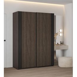 Schwebet&uuml;renschrank Home Affaire, B:150cm H:210cm T:61cmeiche nussbaum, FSC-zertifizierter Holzwerkstoff, Melamin, Metall, Schr&auml;nke, "Niva,