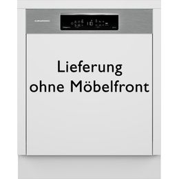 Grundig teilintegrierbarer Geschirrspüler "GNIP4410XDW", B:59,8cm H:81,8cm T:57cm, silber, Geschirrspüler, QuietWash