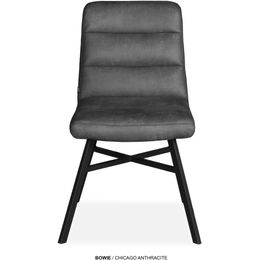 Esszimmerstuhl OMG DESIGN, B:49,5cm H:88cm T:66,5cmanthrazit, schwarz, anthrazit, Polyester, St&uuml;hle, "Bowie", Esszimmerstuhl, pflegeleichter Bezug