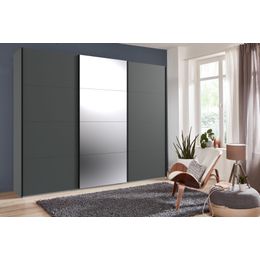 Schwebet&uuml;renschrank wimex, B:270cm H:236cm T:64cm, grau, Schr&auml;nke, "Norderstedt", INKLUSIVE 2 Stoffboxen und 2 zus&auml;tzliche Einlegeb&ouml;den, mit Spiegel