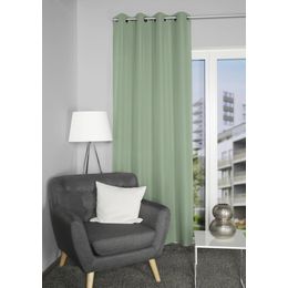 Vorhang HOME BASICS, B:140cm H:235cm, gr&uuml;n, Polyester, Wohnzimmer, Gardinen, "ATLANTIK", &Ouml;senschal Uni ATLANTIK