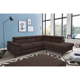 Ecksofa COTTA, B:249cm H:72cm T:207cm, braun, Microfaser (100% Polyester);Flachgewebe (100% Polyester), Wohnzimmer, Sofas, "Kitty L-Form, B: 249 cm",