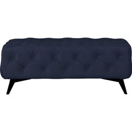 Polsterhocker Home Affaire, B:120cm H:45cm T:80cm, blau, Struktur (100% Polyester);Samtoptik (100% Polyester), Hocker, "Amaury", Chesterfield-Optik,