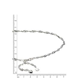 Firetti Damen Fu&szlig;kette "Schmuck Geschenk Silber 925 K&ouml;rperschmuck Herz+Stern Singapurkette", Silber 925 (Sterlingsilber), silber, Silber 925
