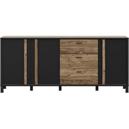 Sideboard FORTE, B:199,5cm H:85,2cm T:42cm, beige, Dekorfolie, FSC-zertifizierter Holzwerkstoff, Wohnzimmer, Sideboards, "Hayato", Breite ca. 199 cm