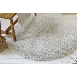 Hochflor-Teppich OTTO HOME, H:50mm Ø:80cm, beige, Polyester, Teppiche, "Josetta", Langflor, Shaggy, dichter weicher Hochflor, uni farben, Wohnzimmer
