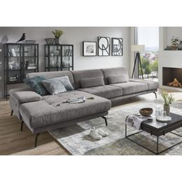 Ecksofa DIE PLANBAR, B:328cm H:82cm T:190cm, grau, 100% Polyester, Wohnzimmer, Sofas, "MP-IN20126 L-Form mit Federkern-Polsterung", mit
