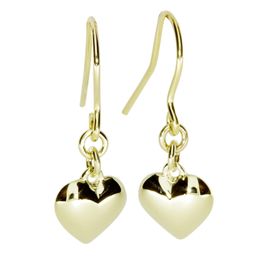 OSTSEE-SCHMUCK Damen Paar Ohrh&auml;nger "OSTSEE-SCHMUCK Ohrh&auml;nger Herz 9 mm Ohrh&auml;nger Herz 9 mm", 25 x 9mm, Gelbgold 333, gelb, Gelbgold 333, Ohrringe