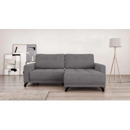 Ecksofa Home Affaire, B:234cm H:93cm T:174cm, grau, 100% Polyester, Wohnzimmer, Sofas, "FAIRVIEW mit verstellbaren Rückenlehne, Maße B/T/H: