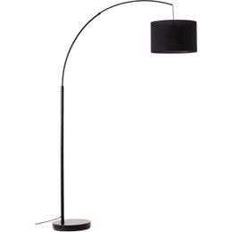 my home Stehlampe "Elijah", 1, &Oslash; 36cm H: 180cm, 1 Stk., schwarz, Wohnzimmer, Leuchten, Bogenlampe Textilschirm Stoff &Oslash; 36cm