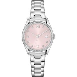 Lacoste Damen Quarzuhr "Lacoste PARISIENNE", silber, Armbanduhren, Armbanduhr, Damenuhr, Edelstahlarmband, analog, Glassteine