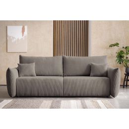 3-Sitzer Home Affaire, B:240cm H:88cm T:108cm, grau, Sofas, "MAVAS Schlafsofa mit Bettkasten", ca.240/108cm (Liegefläche 212/145 cm), Cord, Chenille,