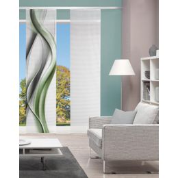 Schiebegardine Vision S, B:60cm H:260cm, gr&uuml;n, Polyester, Wohnzimmer, Gardinen, "CARA", Schiebevorhang Bambusoptik, Digitaldruck