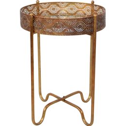 Beistelltisch Home Affaire, H:51cm, gold, Stilvoll und praktisch: Der Beistelltisch von Home Affaire im orientalischen Stil zieht alle Blicke auf