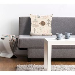 Dekokissen queence, B:40cm L:40cm, braun, Polyester, Dekokissen_Sitzkissen_Kissenh&uuml;llen, "Hayo", mit s&uuml;&szlig;en Igeln