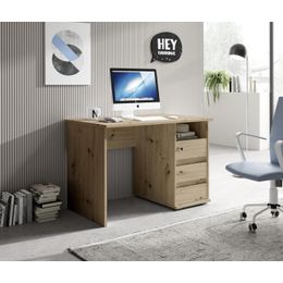 Schreibtisch BEGA OFFICE, B:110cm T:65cm, braun, B&uuml;ro, Tische, "Primus 1", mit Schubkasten abschlie&szlig;bar in 3 Farbausf&uuml;hrungen