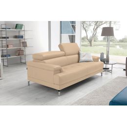 2,5-Sitzer Egoitaliano, B:200cm H:76cm T:106cm, beige, Leder &raquo;BULL&laquo; (echtes Rindsleder). Geschliffenes, pigmentiertes und behandeltes Rindsleder mit