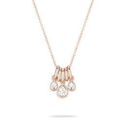 ECHTZEIT Damen Kette mit Anhänger "Schmuck Geschenk Edelstahl Halskette Like Diamonds Tropfen", Edelstahl, L: 45 B: 2mm, rosa, Edelstahl, B:2mm,