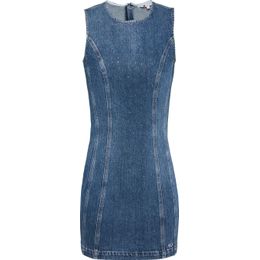 Tommy Jeans Damen Jeanskleid "MINI DRESS AI6136", blau, Gr. XS, unifarben, Denim/Jeans, Obermaterial: 99% Baumwolle, 1% Elasthan, Kleider, mit