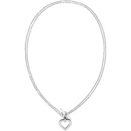 Tommy Hilfiger Damen Kette mit Anhänger "TOGGLE HEART", Edelstahl, L: 43 86 B: 2mm, bunt, Edelstahl, B:2mm, Halsketten, mit Emaille