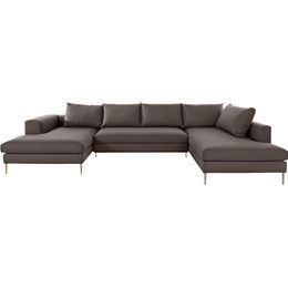 Wohnlandschaft OTTO products, B:351cm H:83cm T:210cm, braun, Struktur fein: aus recycleten PET-Flaschen (100% PES), Sofas, "Finnja, viel Platz,