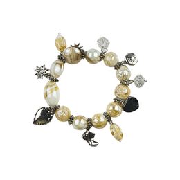 Damen Armband "Resl", wei&szlig;, Collezione Alessandro, Glas, Armb&auml;nder