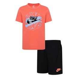 Nike Sportswear Jungen T-Shirt & Shorts, orange, Gr. 98, Obermaterial: 60% Baumwolle, 40% Polyester, KOB Set-Artikel, für Kinder