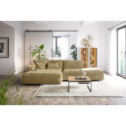 Ecksofa Musterring, B:330cm H:81cm T:190cm, gr&uuml;n, 100% Polyester, Wohnzimmer, Sofas, "Lucia", verschiedene Farben, gro&szlig;er Longchair mit Armlehne,