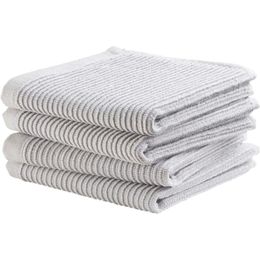 Sp&uuml;ltuch DDDDD, B:30cm L:30cm, grau, 100% Baumwolle, Geschirrt&uuml;cher, "Basic", mit luxuri&ouml;ser Rippenstruktur und optimale Feuchtigkeitsaufnahme