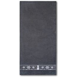 Duschtuch Dyckhoff, B:70cm L:140cm, grau, Frottier, Frottier, Handt&uuml;cher, "Schneemann", Made in Germany