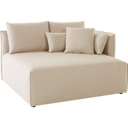 Ottomane OTTO HOME, B:138cm H:86cm T:128cm, beige, 100% Polypropylene, Sofas, "Nöre", kurzes Lounge-Modul - zum Zusammenstellen, Breite 138 cm, Tiefe